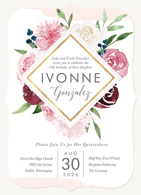 Painted Elegance | Quinceañera Invitations