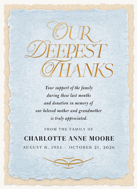 Handmade Paper | Memorial & Sympathy Cards