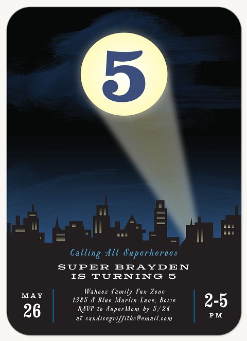 Super Spotlight | Boy Birthday Party Invitations