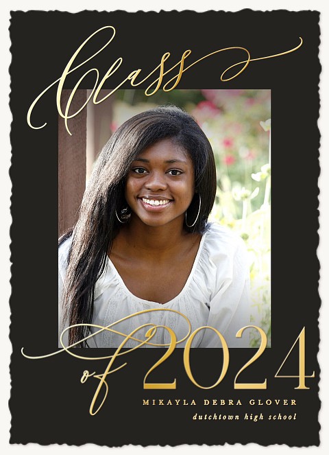 Scripted Swirls | Foil Graduation Invitations & Announcement