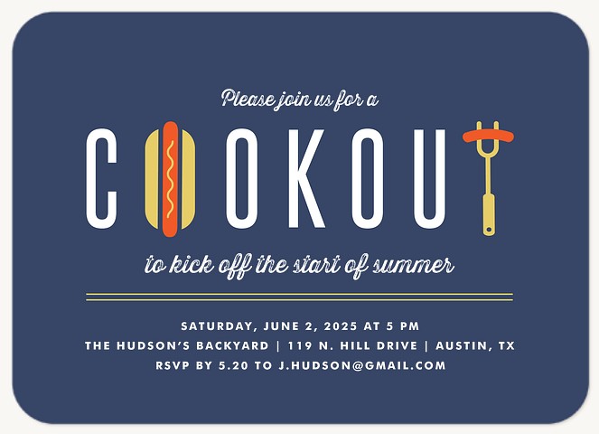Summer Cookout | Summer Party Invitations